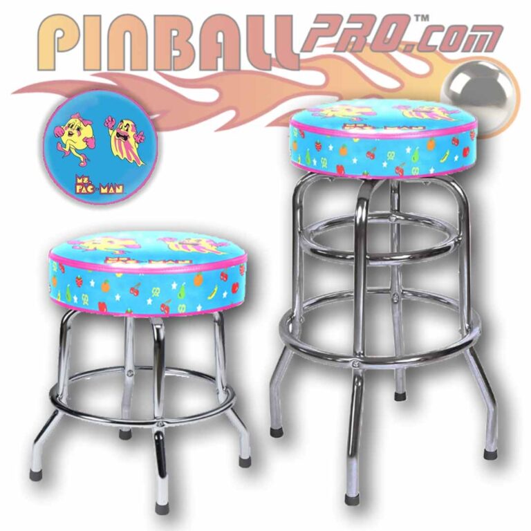 Ms. Pac-Man Swivel Stool - Pinballpro.com